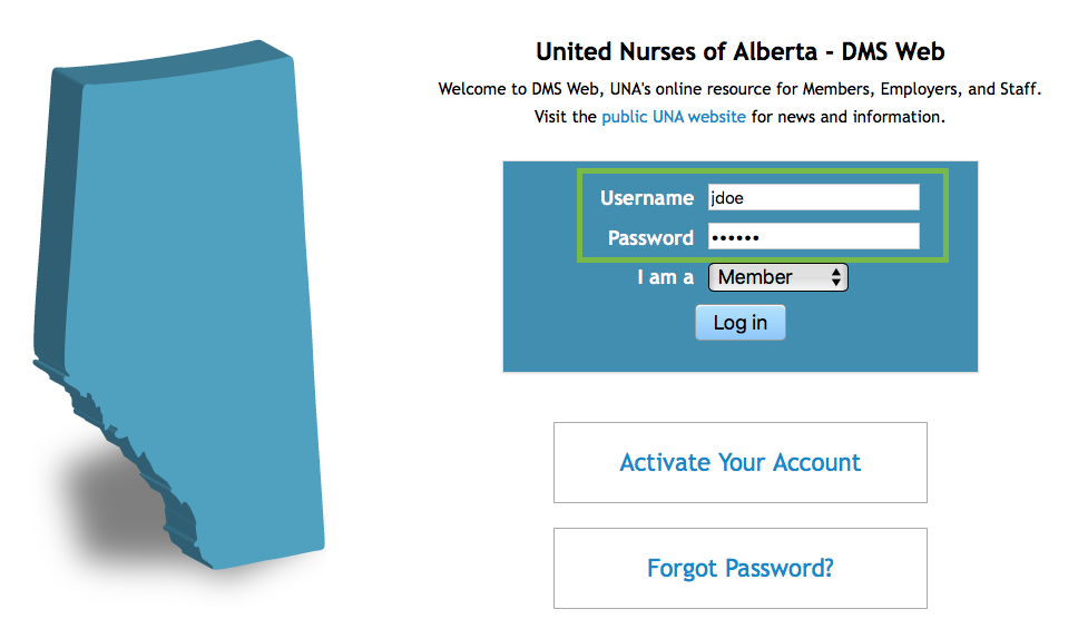 DMS Web Members – Logging In to DMS – UNA Help