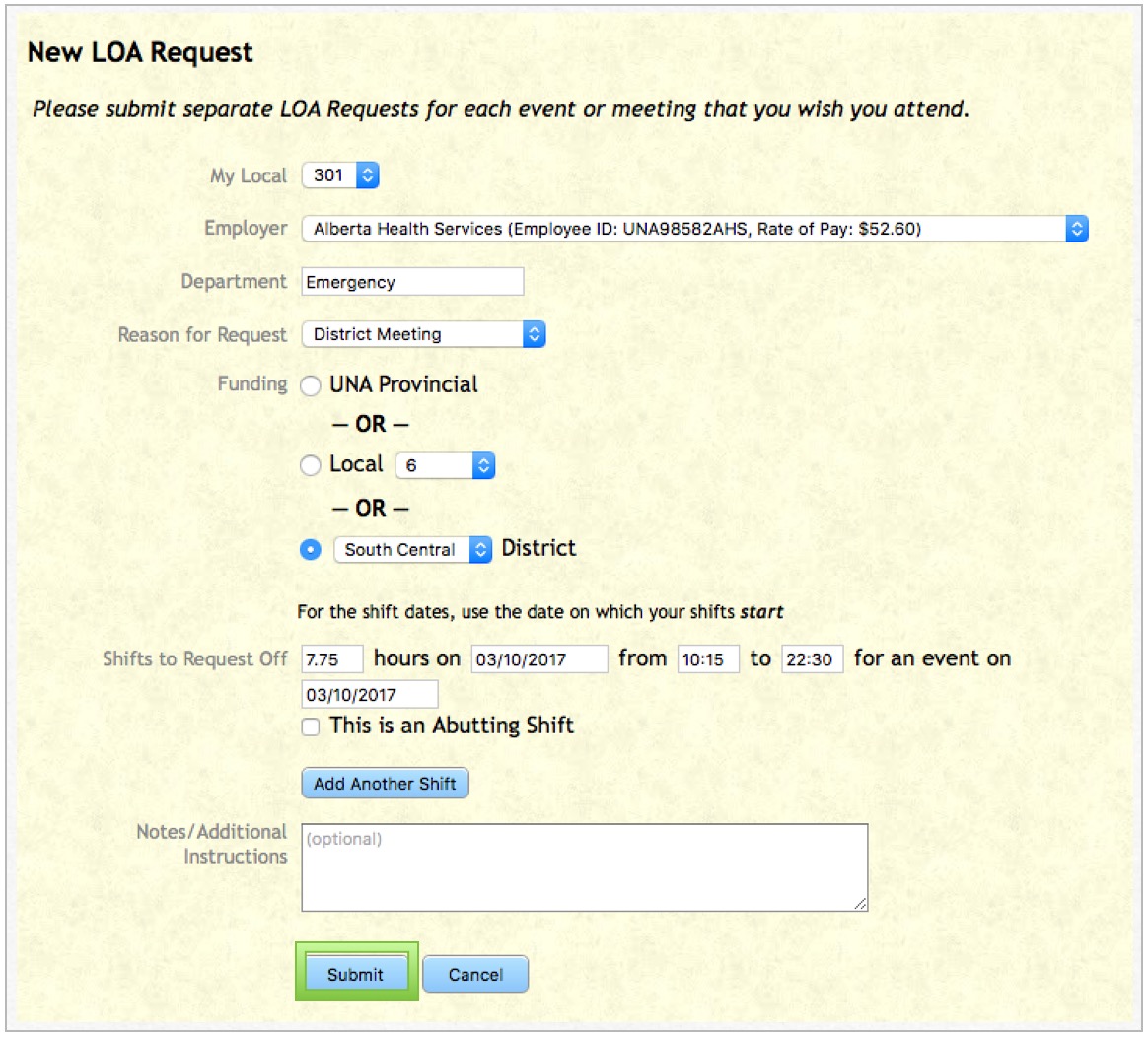 DMS Web - LOA Requests - UNA Help