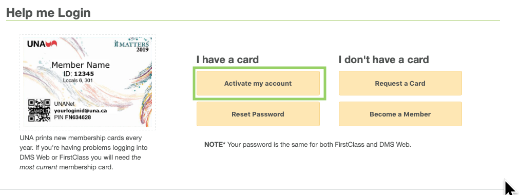 DMS Web Members – Gaining Access – UNA Help