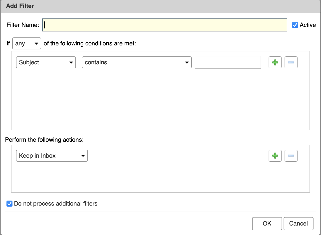How to Make E-Mail Filters in Zimbra - UNA Help